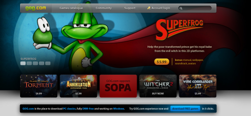 Website: GOG (Good Old Games) – Old School Game Blog