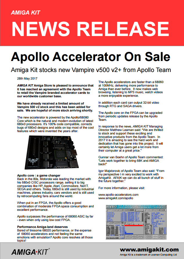 Amiga Kit Stocks Apollo Team Accelerators (Vampire) – Old School Game Blog