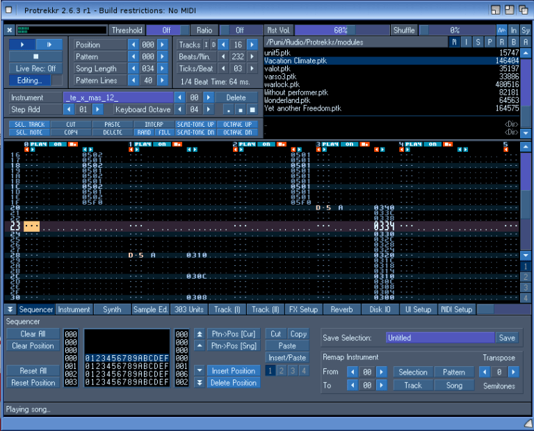 Protrekkr 2.6.3 r1 for AmigaOS 4 – Released! – Old School Game Blog